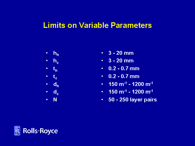 Limits on Variable Parameters