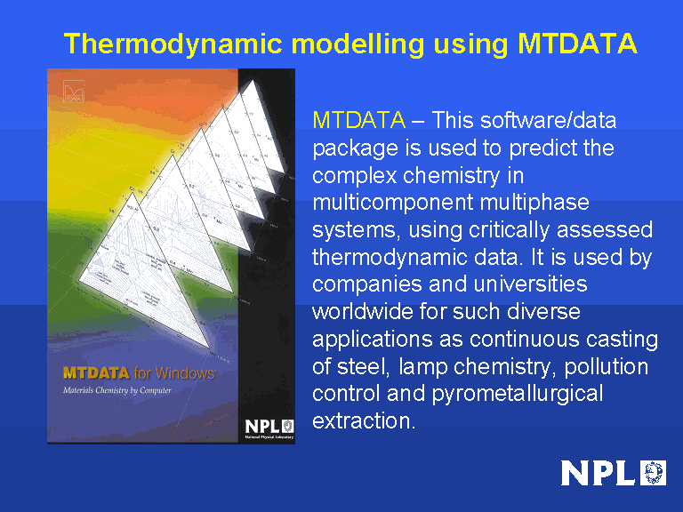Thermodynamic modelling using MTDATA